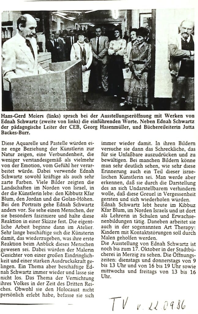 News Clipping of Hans-Gerd Meirs From The Opening Of Artist Ednah Sarah ...